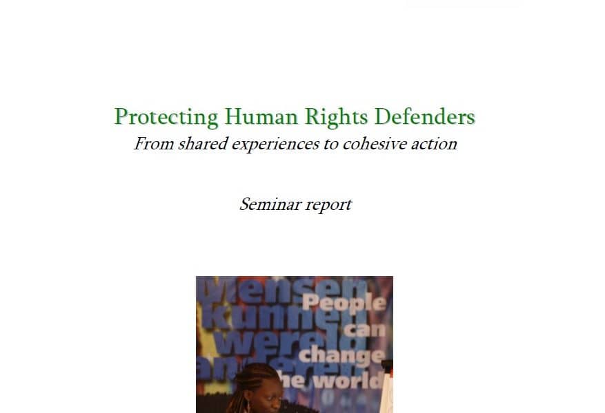Protecting Human Rights Defenders - Justice & Peace Netherlands